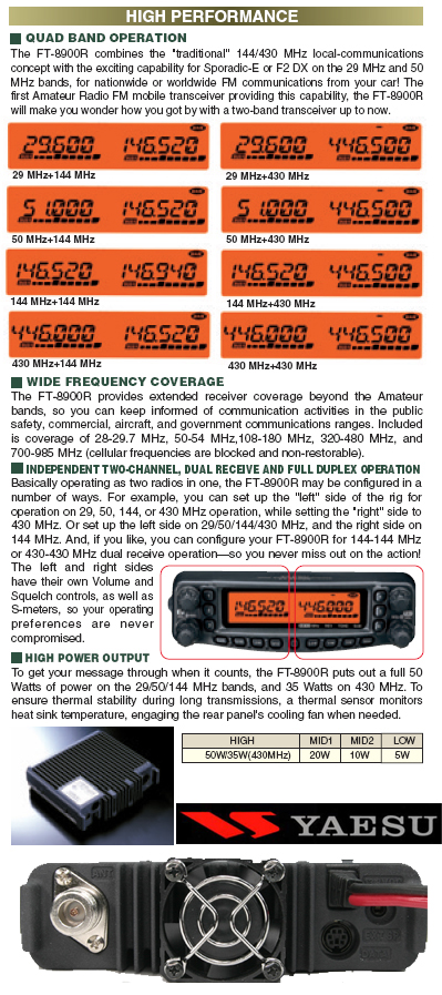 Yaesu FT-8900R Quad Band FM Mobile Transceiver - Radioshop888 RT-RoIP1 RT-RoIP2 Repeater ...