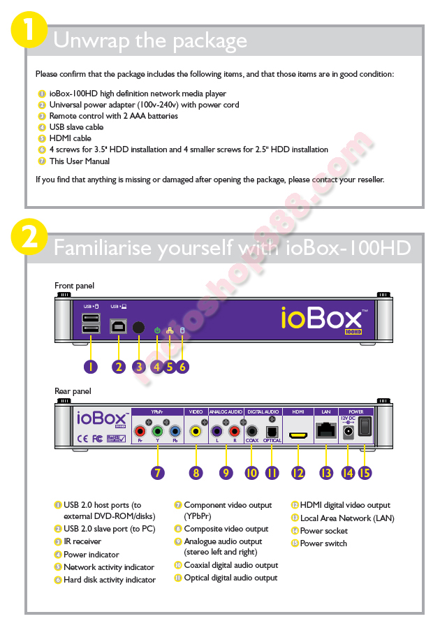 IoBox-100HD HDMI 1.3a Multimedia player Full HD 1080P - Radioshop888 RT ...